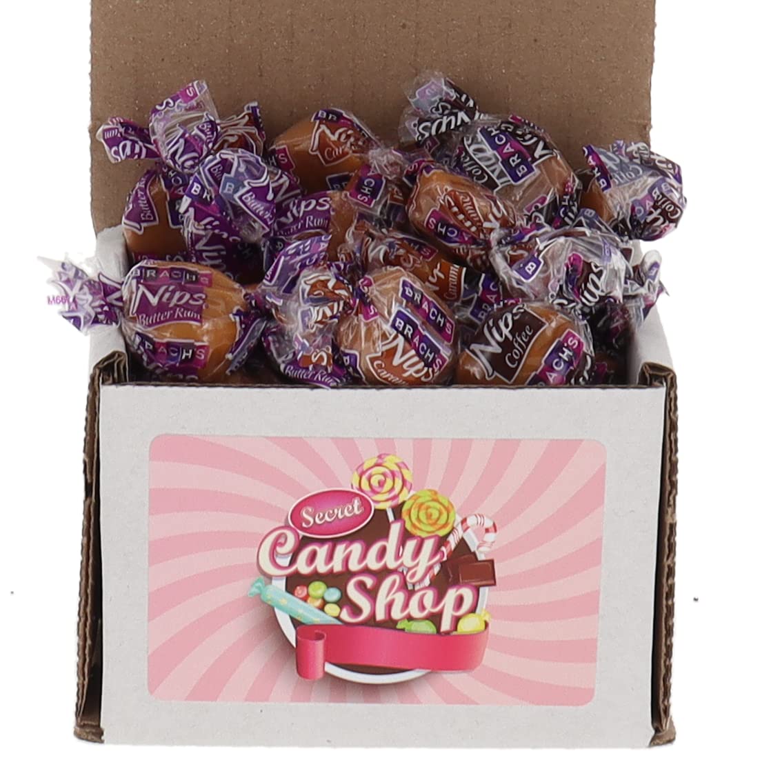 Nips Hard Candy Bulk in Box (Assorted) (Mix of Caramel, Coffee, and Bu ...