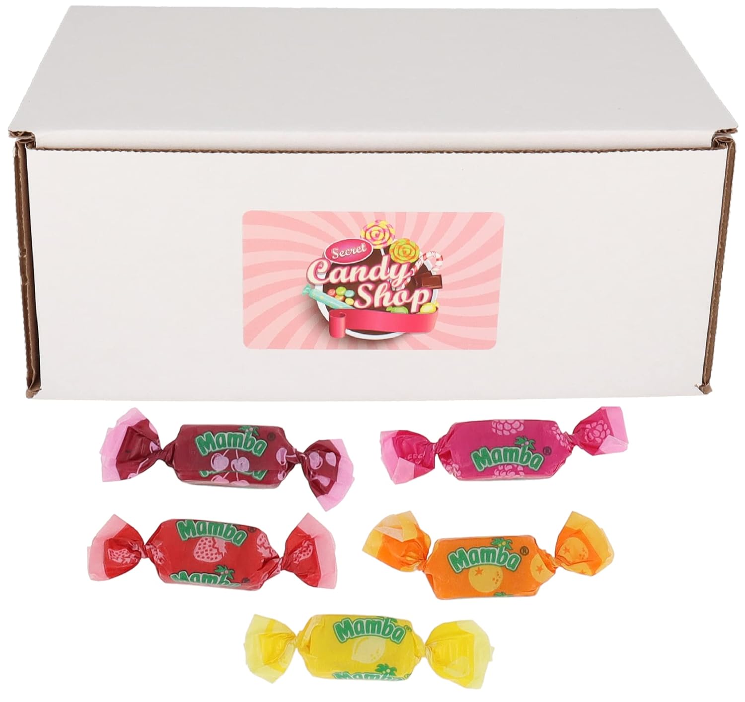 Mamba Fruit Chews Original Flavors (Orange, Raspberry, Strawberry, Che ...