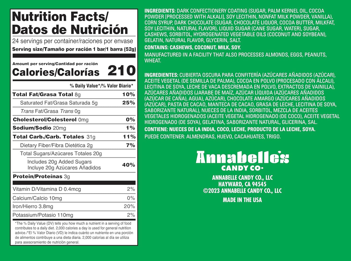 Annabelle Rocky Road Mint 1.65oz Candy Bars Bulk 24 Count