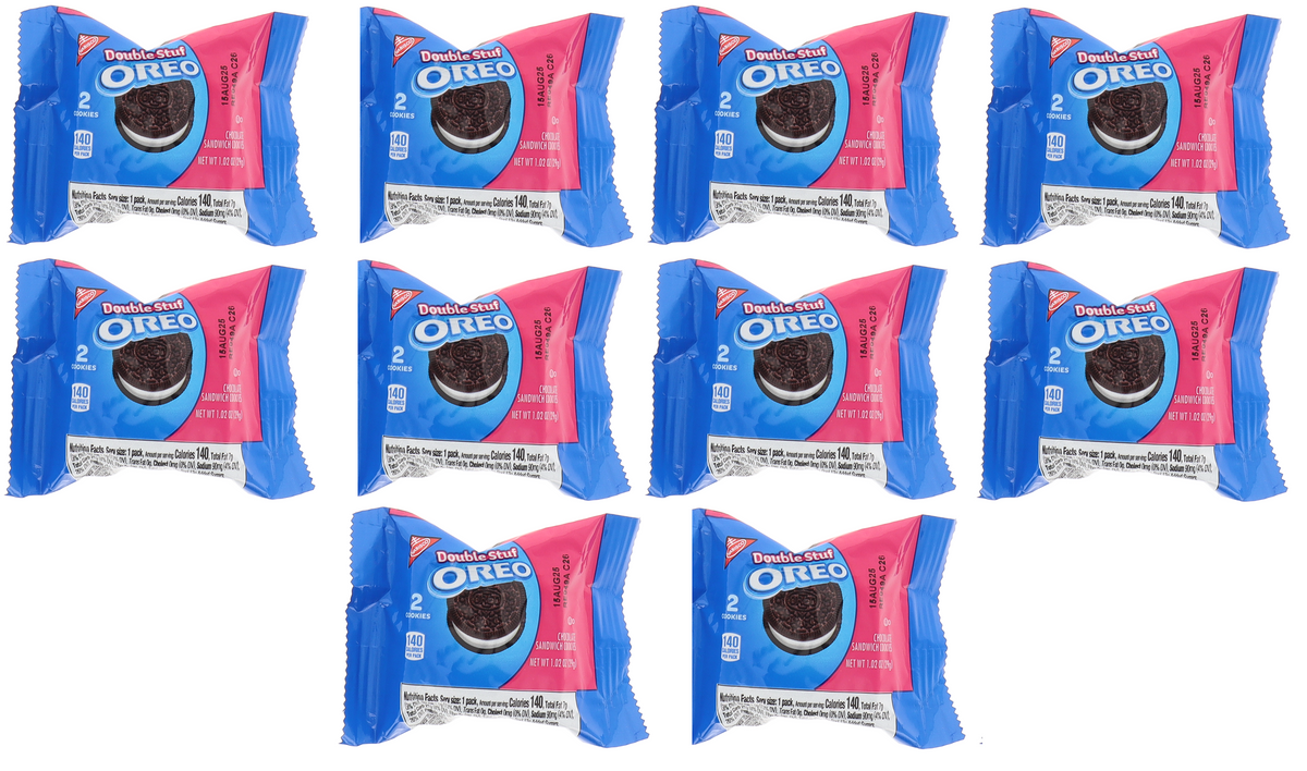 Oreo Double Stuf Chocolate Sandwich Cookies (Pack of 10. 2 Cookies Per
