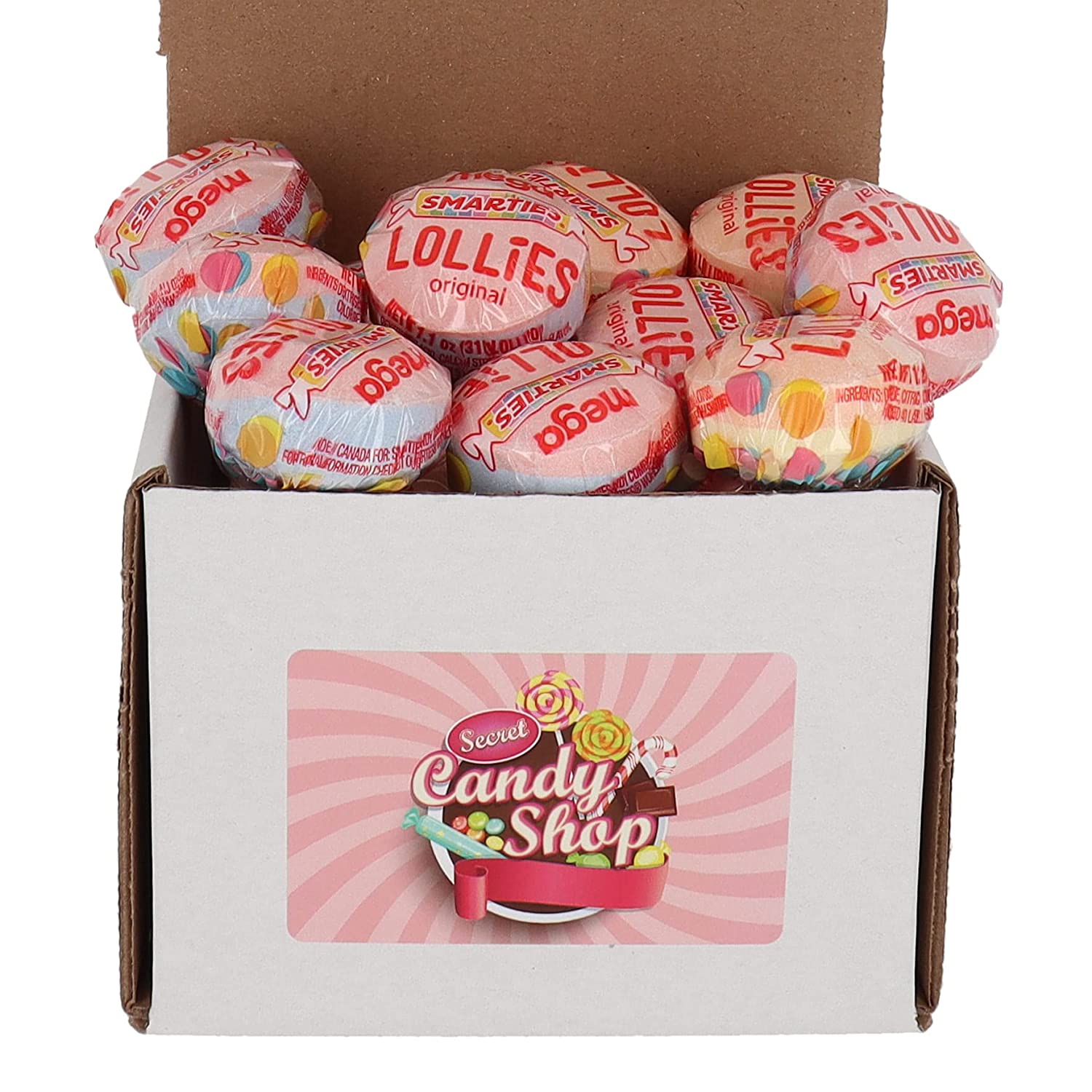 Smarties Mega Lollies Lollipops Bulk in Box, 1lb (Individually Wrapped ...