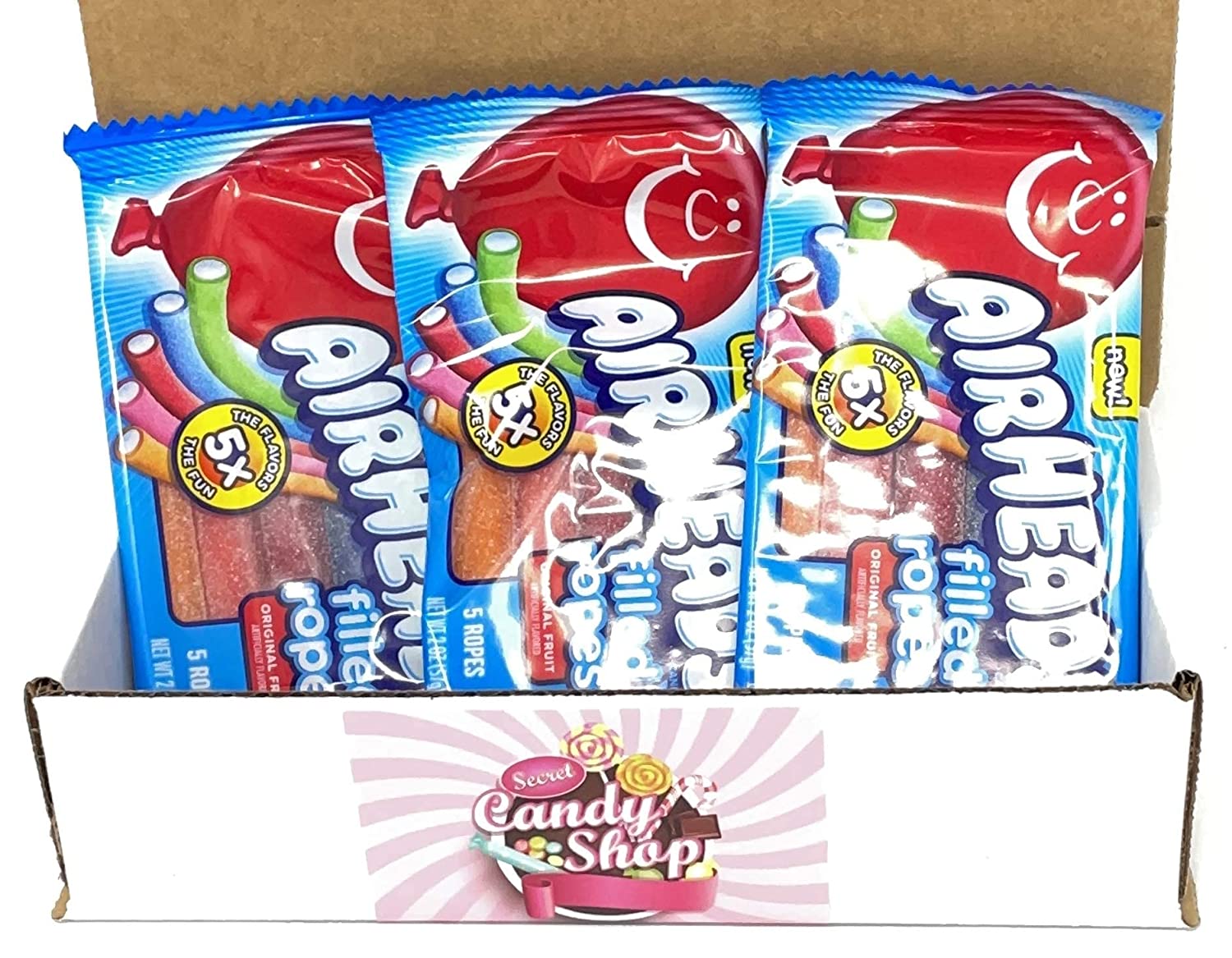 Airheads Filled Ropes Original Fruit Flavor (Pack of 3, total of 15 Ro ...