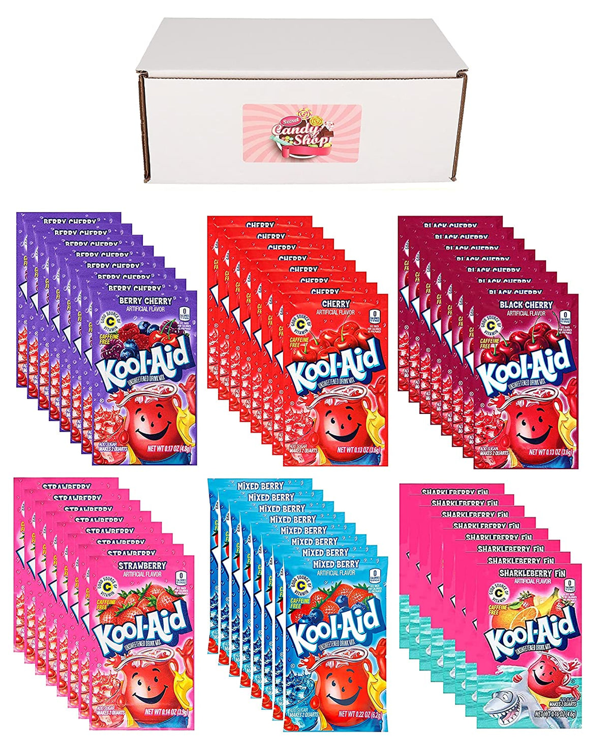 Kool-Aid Drink Mix Packets Variety Pack of 6 Flavors (8 of each flavor